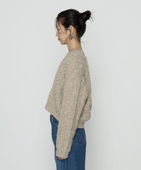 TALLサイズ 〕 パイル編み Vネックカーディガン（76-45IM06-205）｜K.T